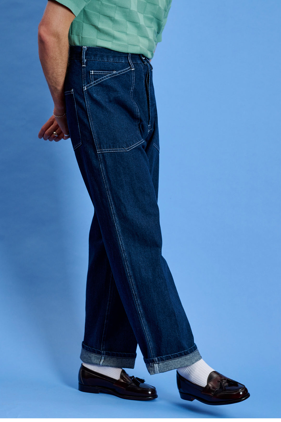 Patch pocket denim pants – Scott Fraser Collection